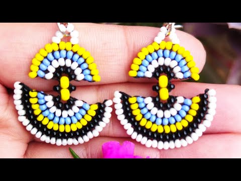Earring tutorial/çok güzel kum boncuk küpe yapımı #handmade #jewelery #diy #easy