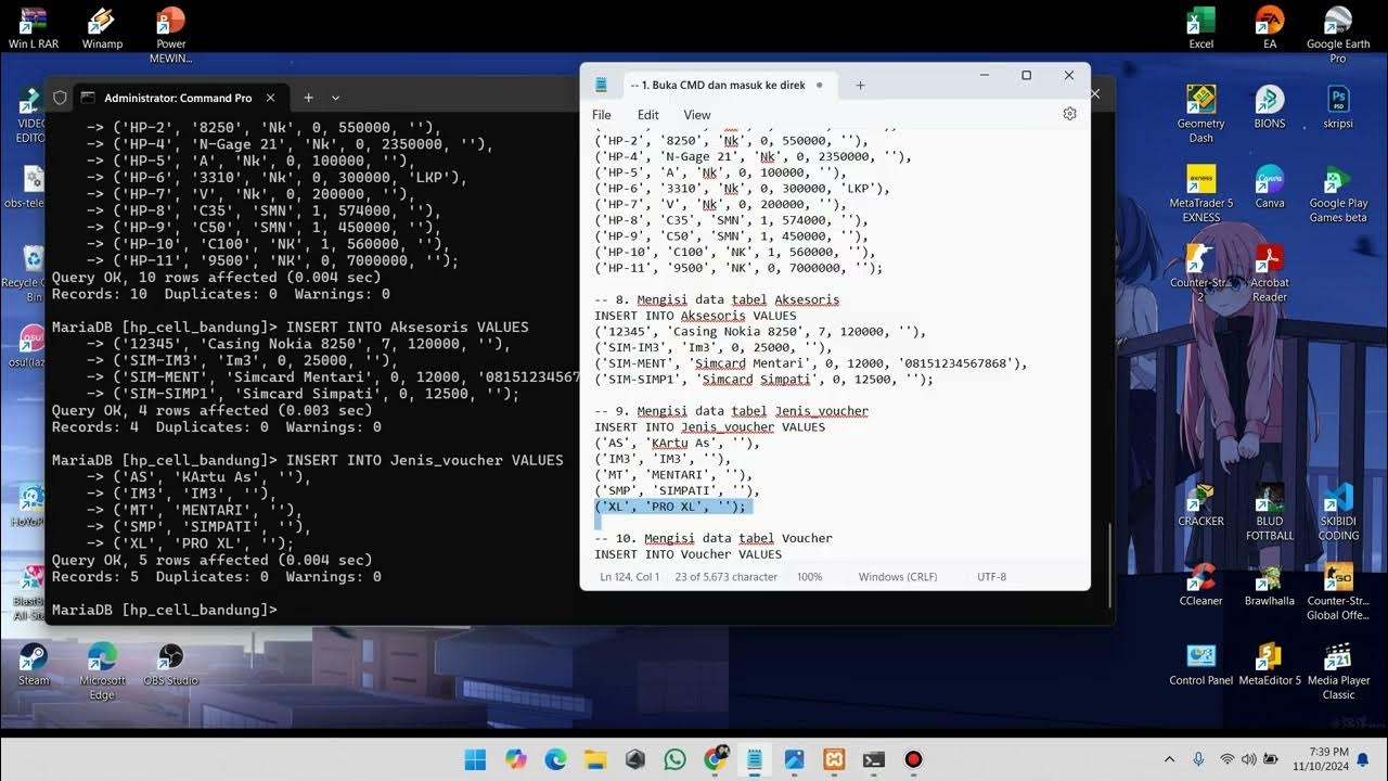 Cara Membuat Database Counter HP di XAMPP menggunakan CMD - YouTube