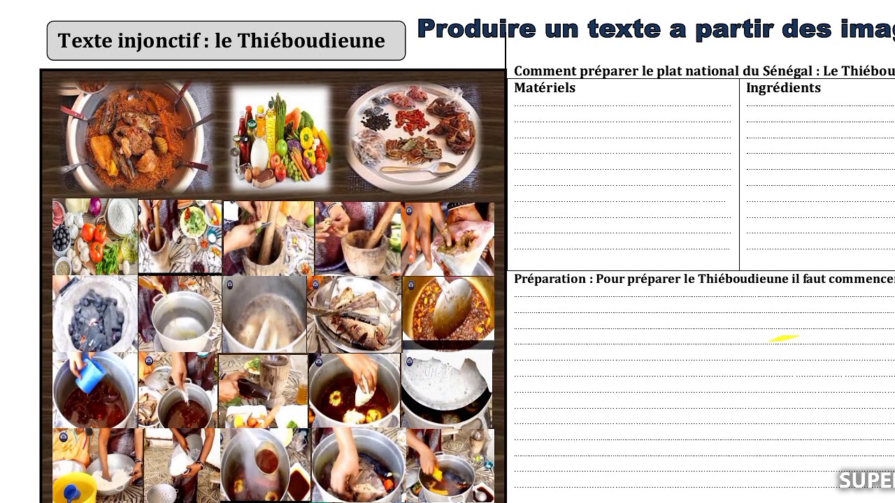 Texte injonctif au primaire : Comment préparer le Thiéboudieune plat ...