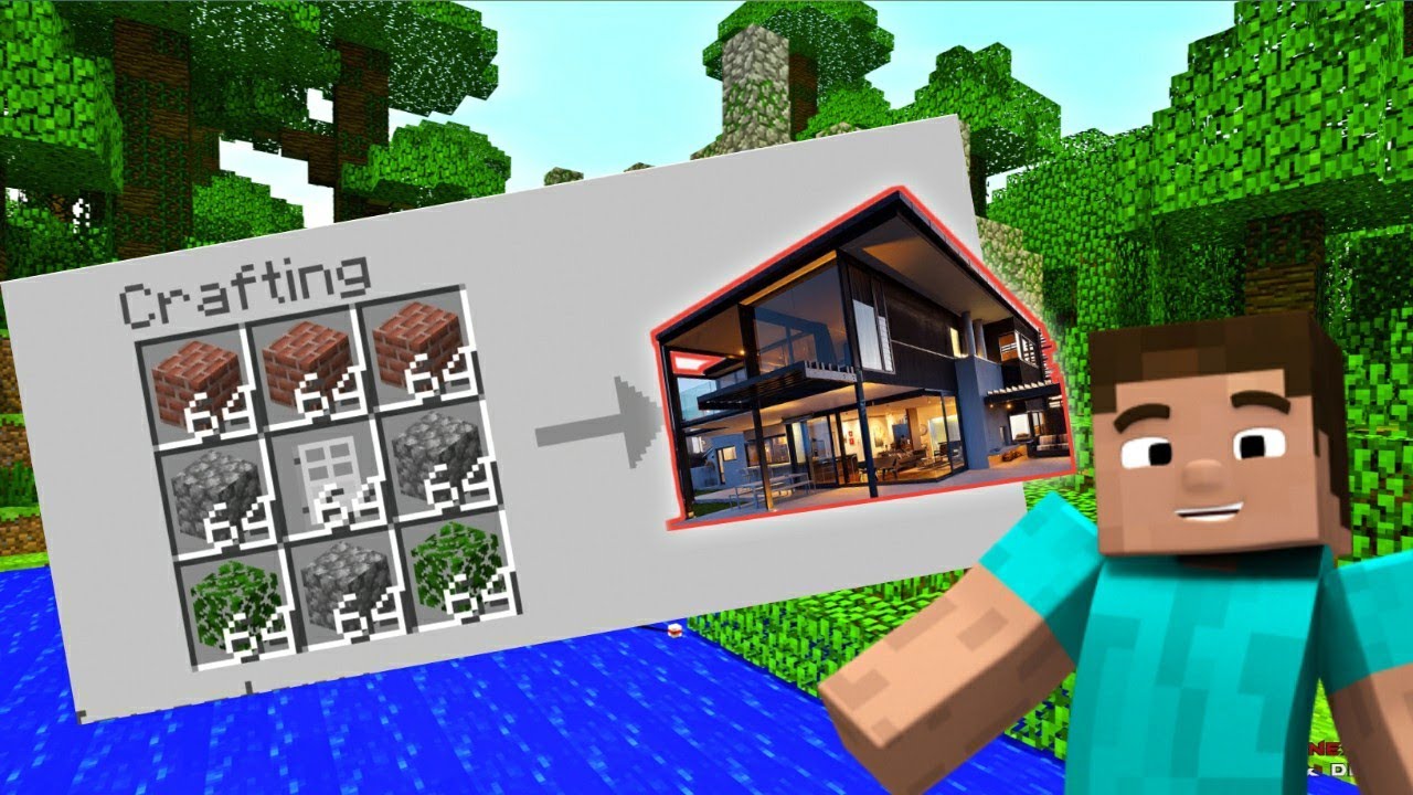 HOW TO CRaFTING HOUSE IN (MINECRAFT POCKET EDITION) - YouTube