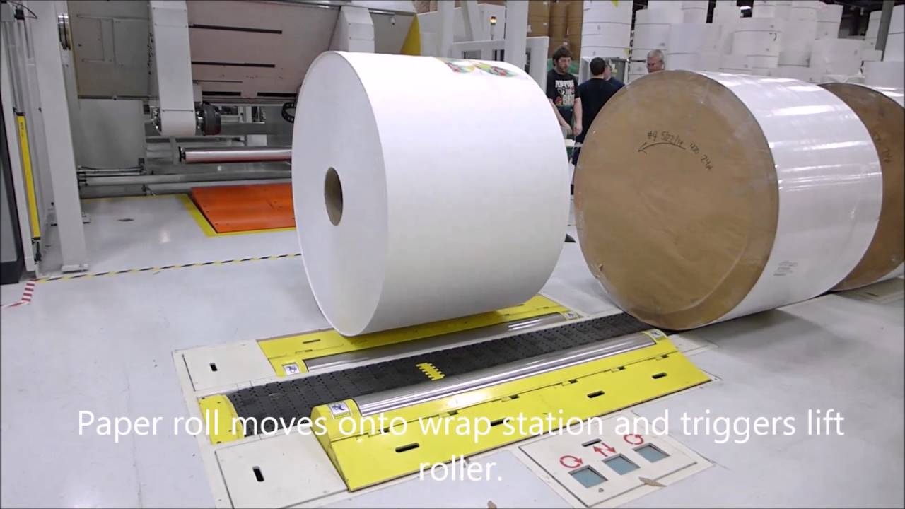 Harmax roll handling at Martin Rewinder - YouTube