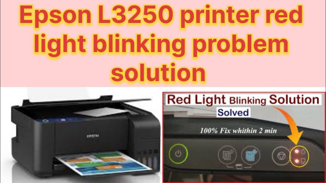 how to Epson L3250 printer red light blinking solution solution || red ...