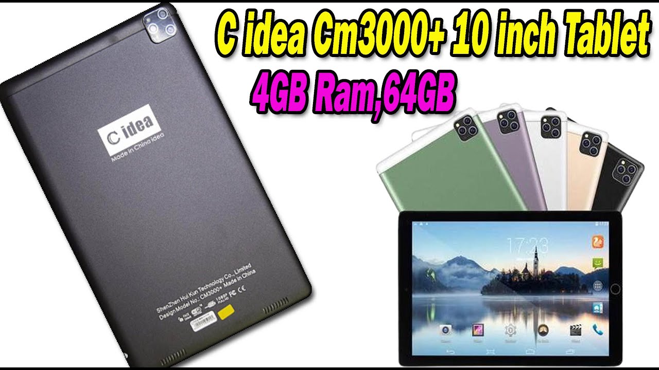 C idea Cm3000 Plus 4GB RAM 64GB storage 10 inch Tablet - YouTube