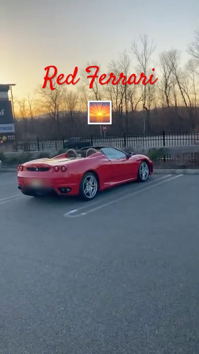 Ferrari Red Against a Stunning Orange Sunset 🌅 #ferrari #sunset - YouTube