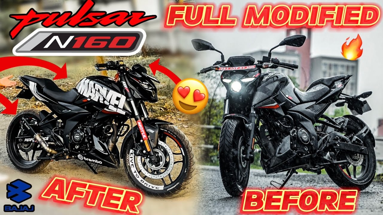 Pulsar N 160 Modified 😍| N160 Akrapovic Exhaust 😱|Most Modified Pulsar ...