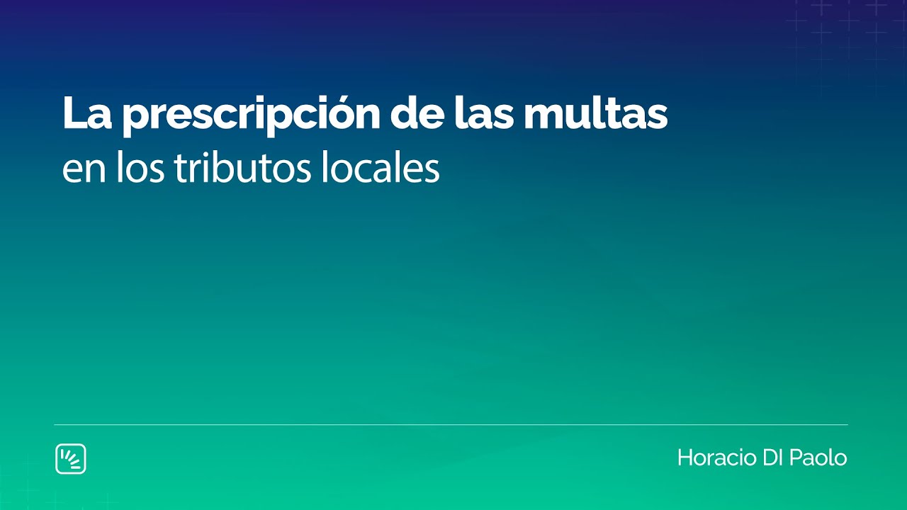La prescripción de las multas en los tributos locales - YouTube