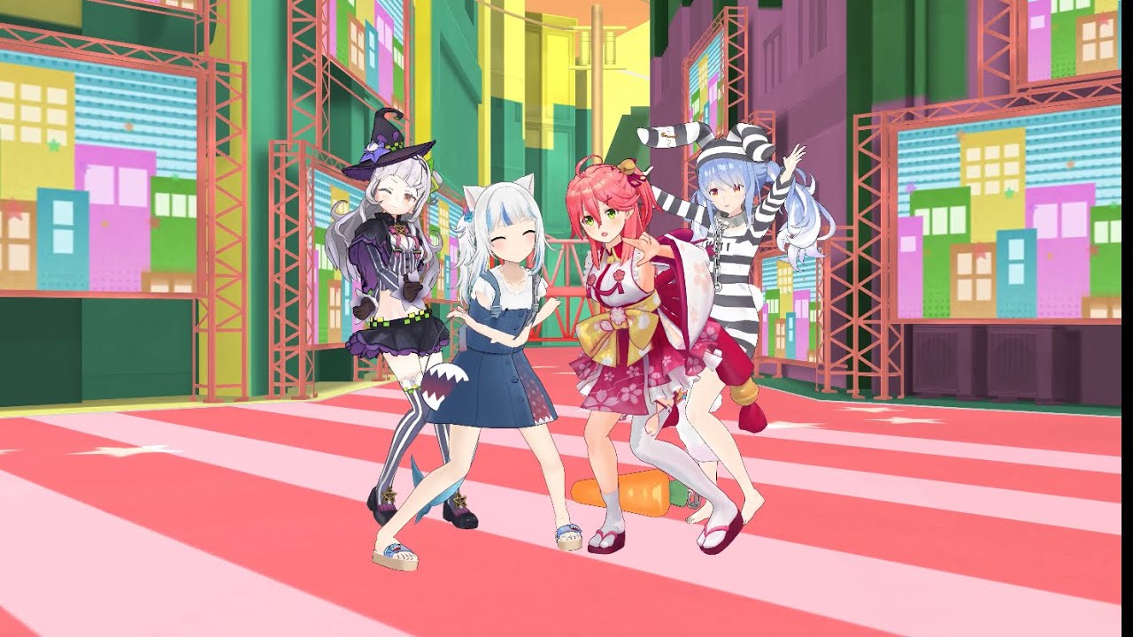 Hololive MMD / Sakura Miko, Gawr Gura, Usada Pekora, Murasaki Shion - 「Drop Pop Candy 」 - YouTube