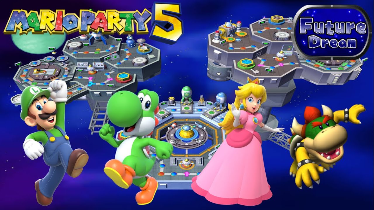 Mario Party 5 - Luigi vs Yoshi vs Peach vs Koopa Kid - Future Dream ...