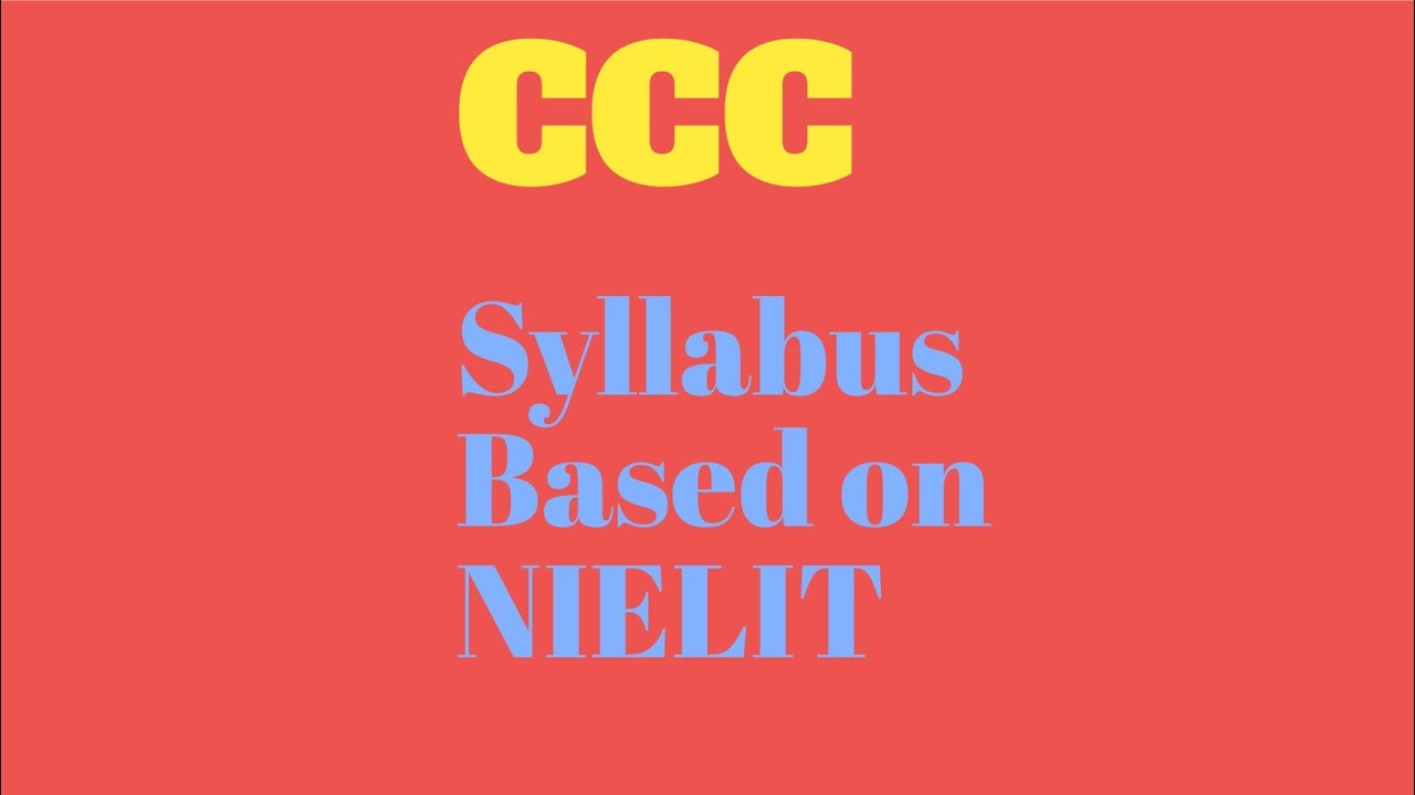Syllabus of Ccc@CccwithPriyanshu - YouTube