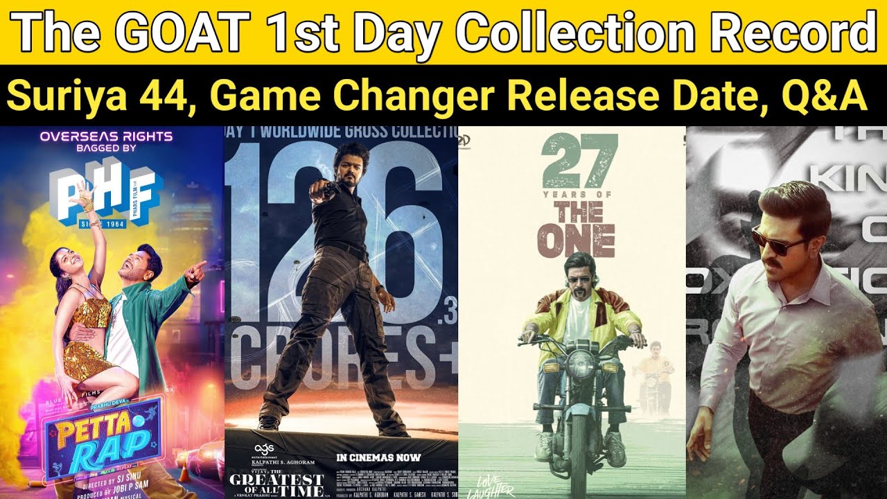The GOAT 1st Day Collection Record | Suriya 44, Game Changer Release ...