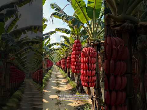 Amazing red banana huge cultivation #shorts #trending #farming