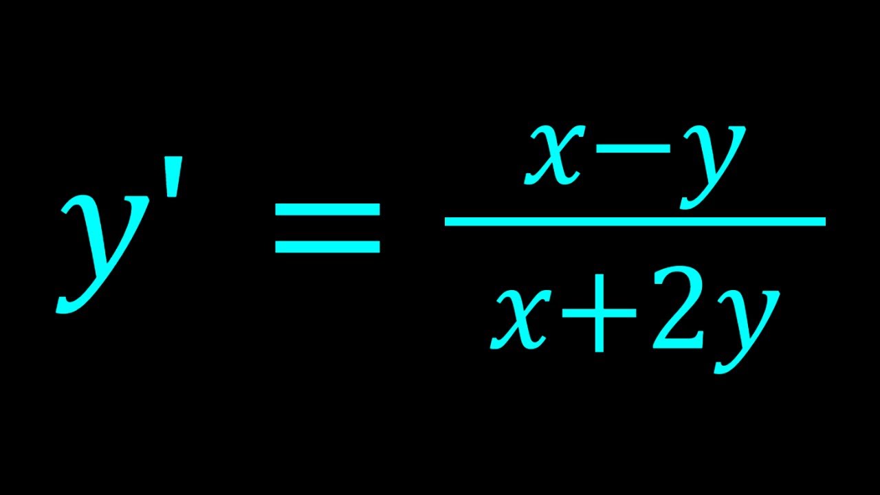 Solving y'=(x-y)/(x+2y) | A Differential Equation - YouTube