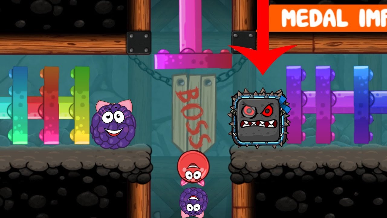 RED BALL 4 - ALL 5 BOSSES Fight Together with Girl Bilberry ball New ...