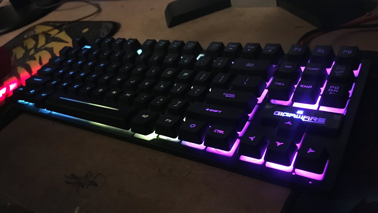 G87 gigaware NO NUMKEYS gaming keyboard *UNBOXING and REVIEW* - YouTube