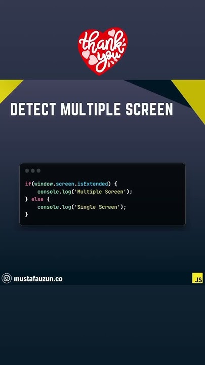 Javascript, Detect Multiple Screen #javascript - YouTube
