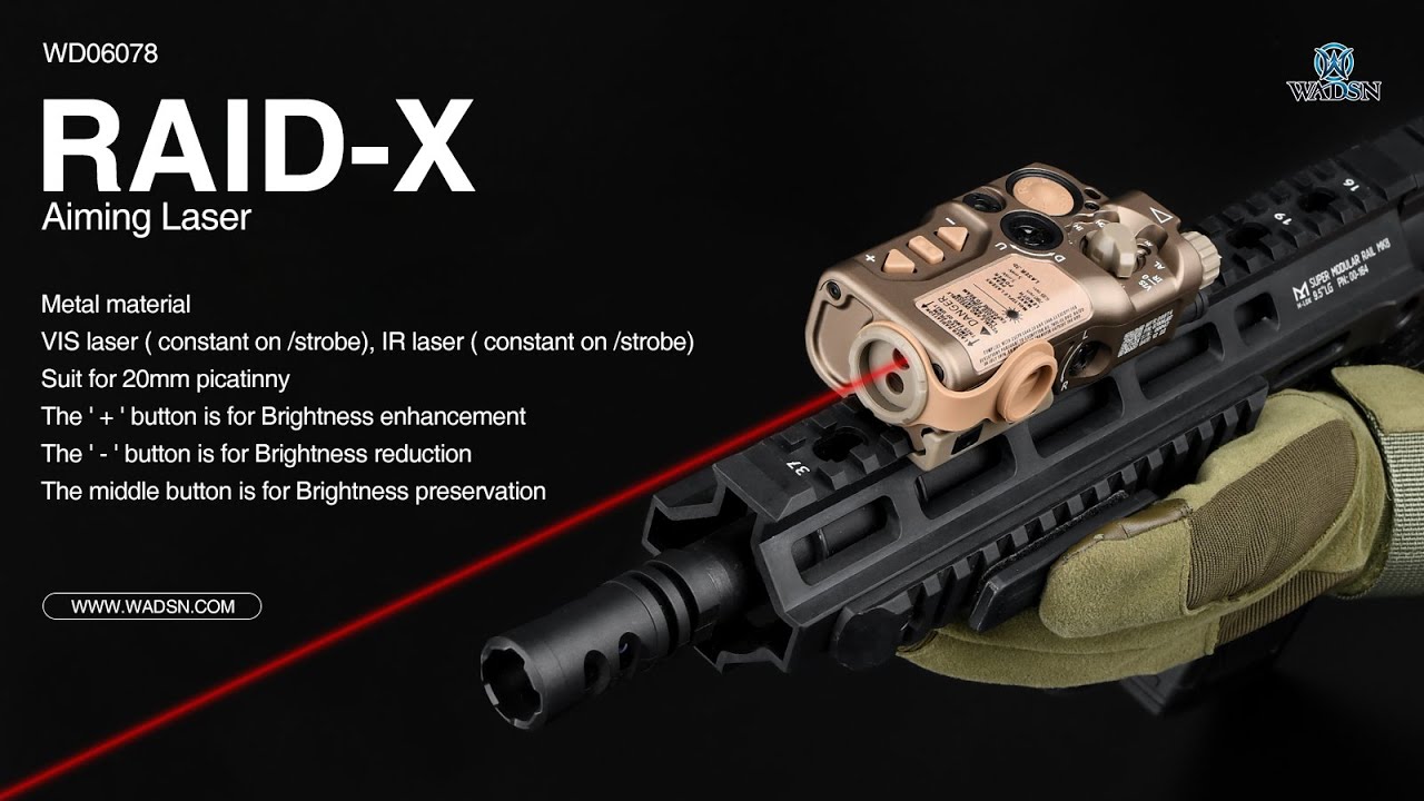 【WADSN Tactical】RAID X Aiming Laser (red/green/blue laser)! - YouTube