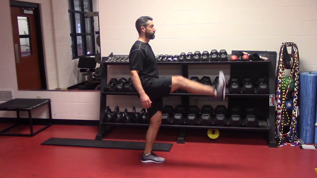 Standing Front Leg Raise - YouTube