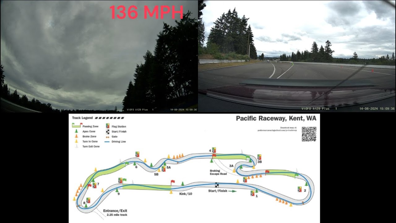 Challenger Hellcat driving 3 laps at speed Pacific Raceway, Kent WA ...