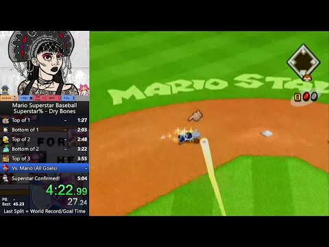Mario Superstar Baseball - Superstar% Dry Bones in 4:59.900 (World Record)