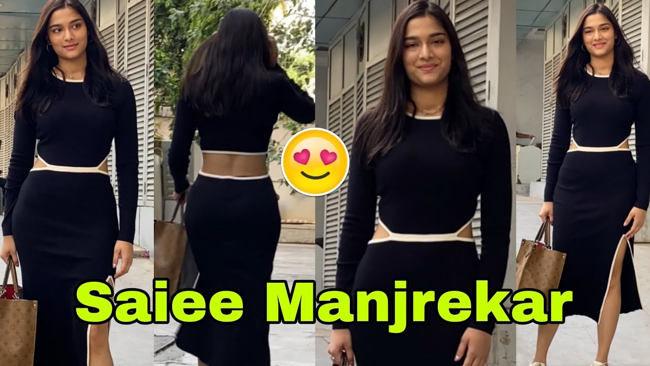 Bollywood Dabang Girl Saiee Manjrekar Looking stunning & Cute in Black ...