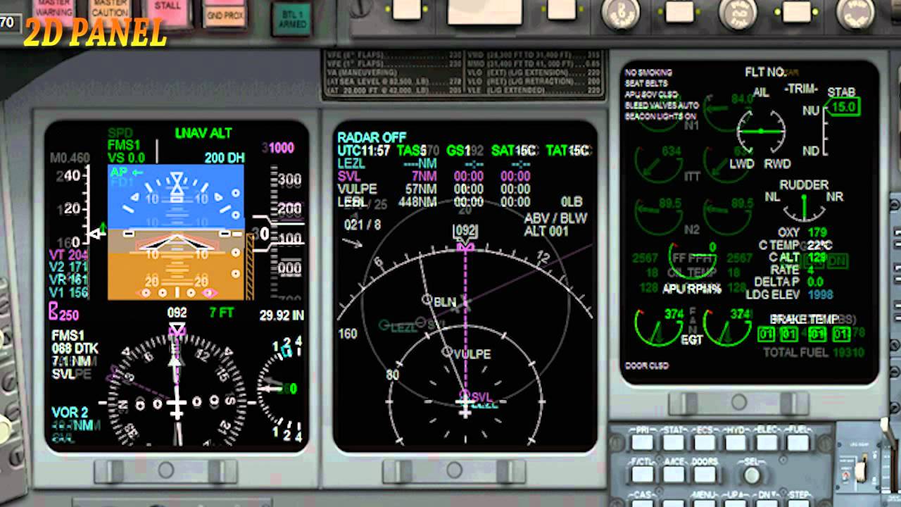 BOMBARDIER CRJ 700 2D PANEL FOR FSX - YouTube