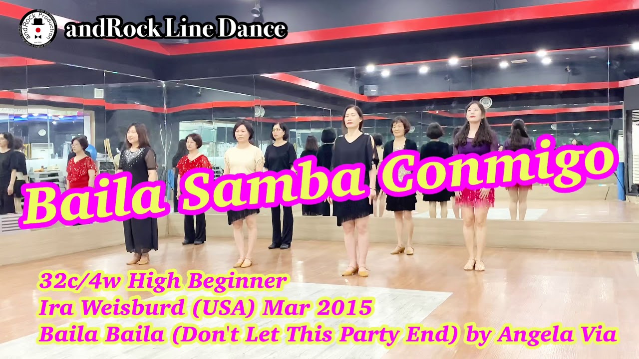 Baila Samba Conmigo(High Beginner) Line dance - Demo - YouTube