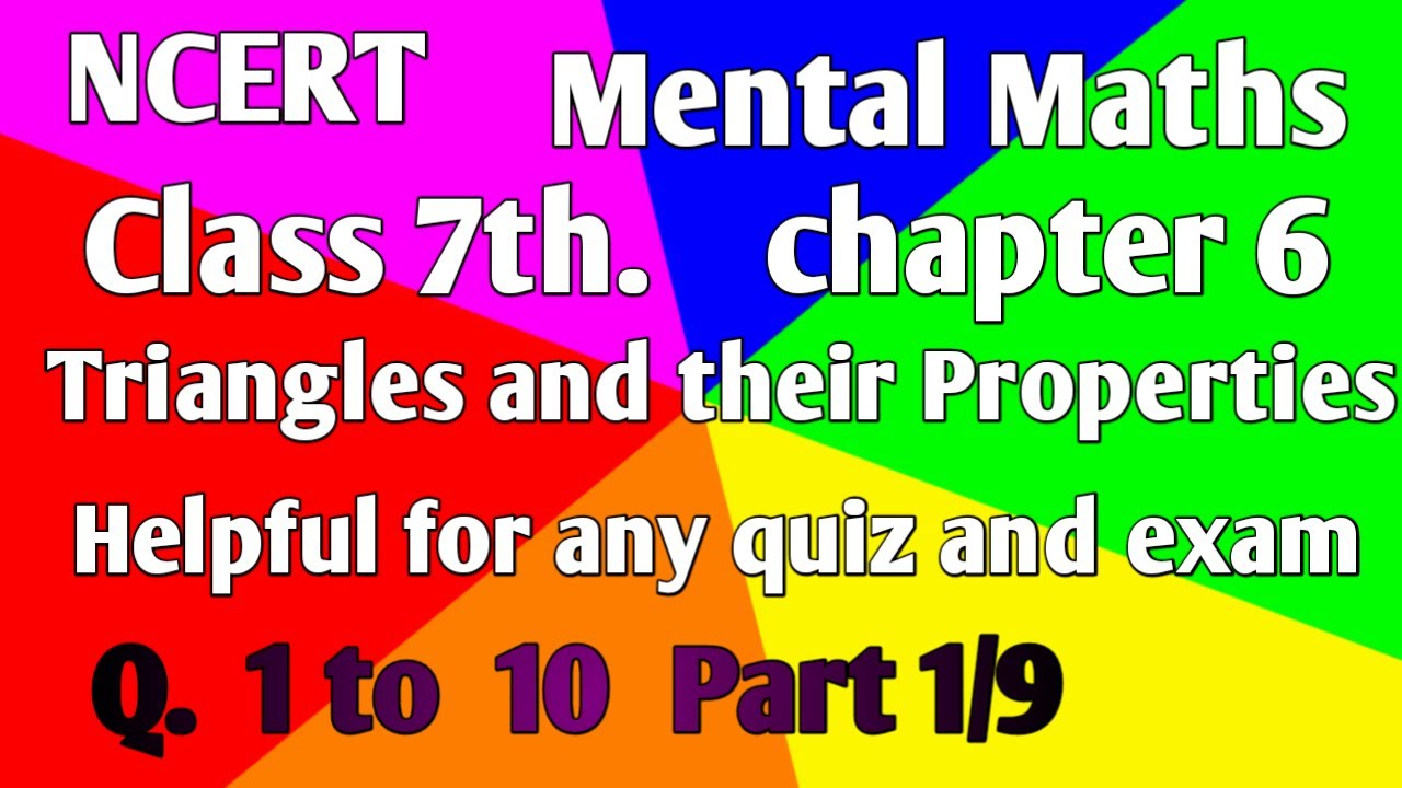 Mental maths (2021-22) class 7 chapter 6 Triangles and their properties ...