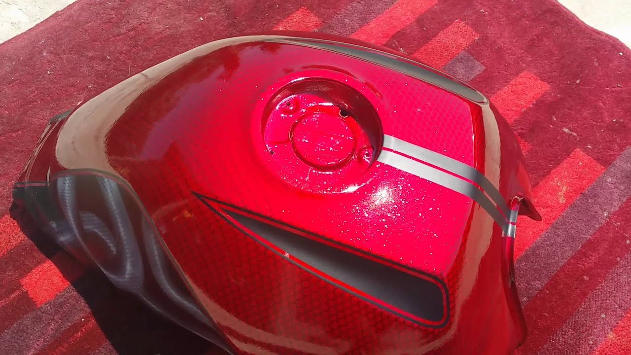Custom tank paint job - deep red candy - YouTube