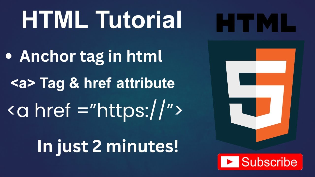 Anchor Tag in HTML | href attribute in anchor tag | HTML Tutorial for ...
