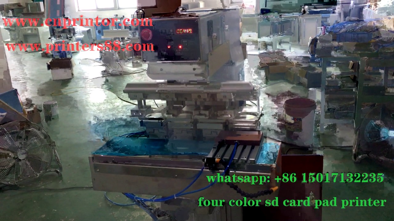 Four color pad printer for memory card | SD card pad printing machine ...