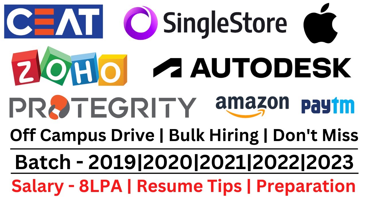 Off Campus Drive | Batch - 2019|2020|2021|2022|2023 | No % Criteria ...