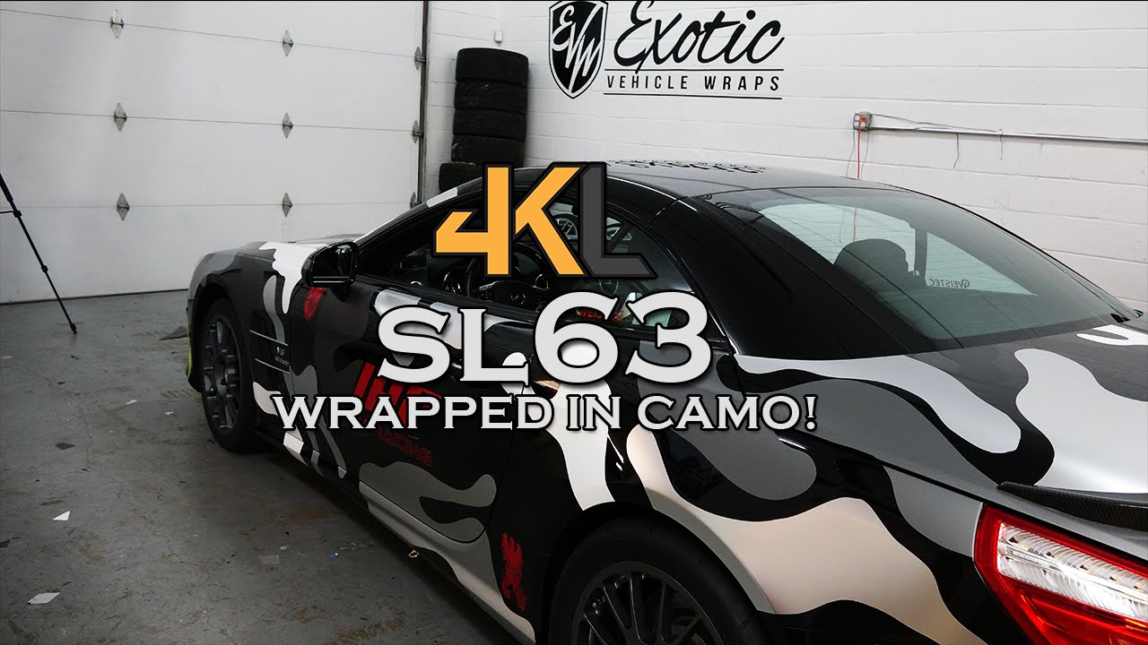 Mercedes SL63 AMG Gets Camo Wrapped By EVW in 4K! - YouTube