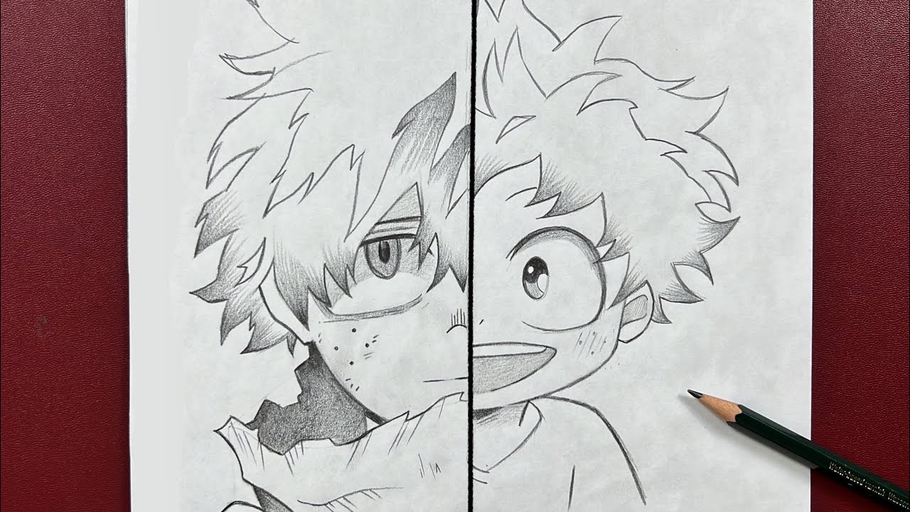 How to draw izuku midoriya step-by-step | Anime drawing - YouTube
