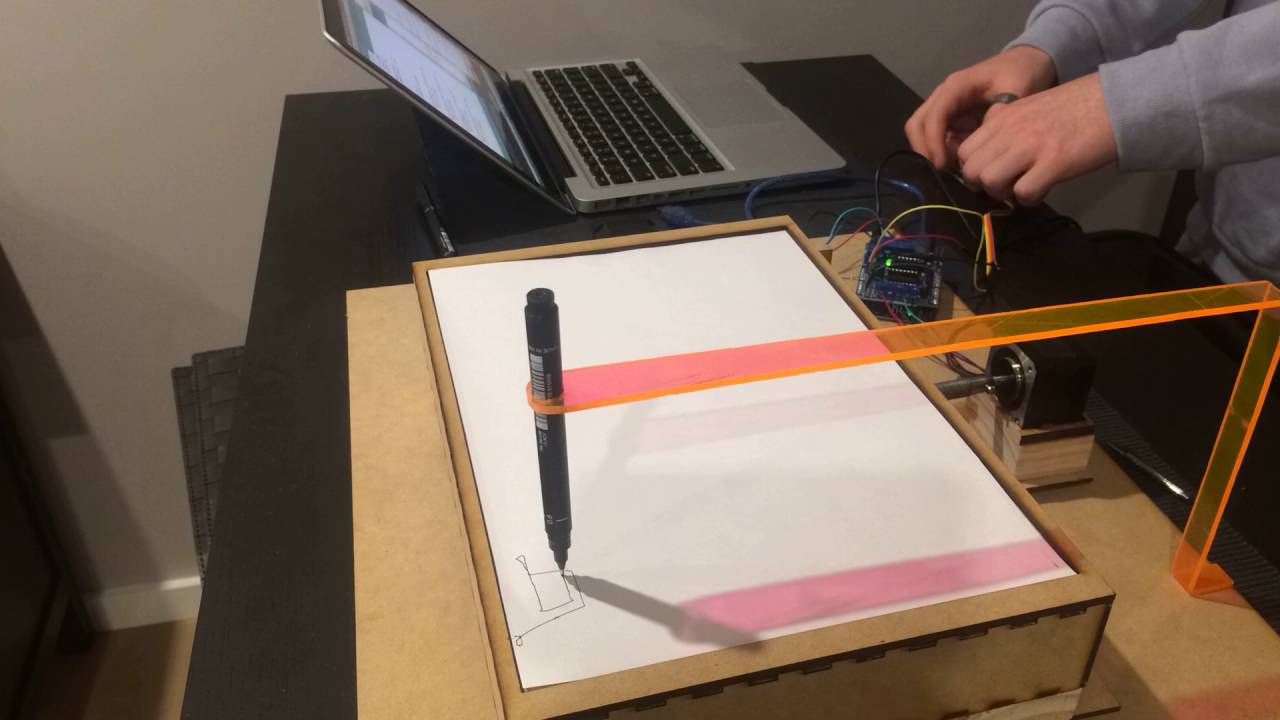 Drawing machine with two stepper motors and a joystick - YouTube