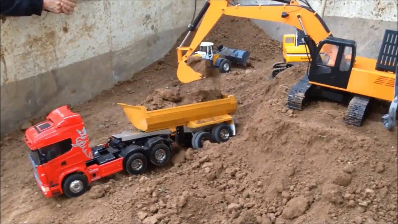 RC TRUKS USA and HEAVY Excavator giant rock,TRucks rc - YouTube