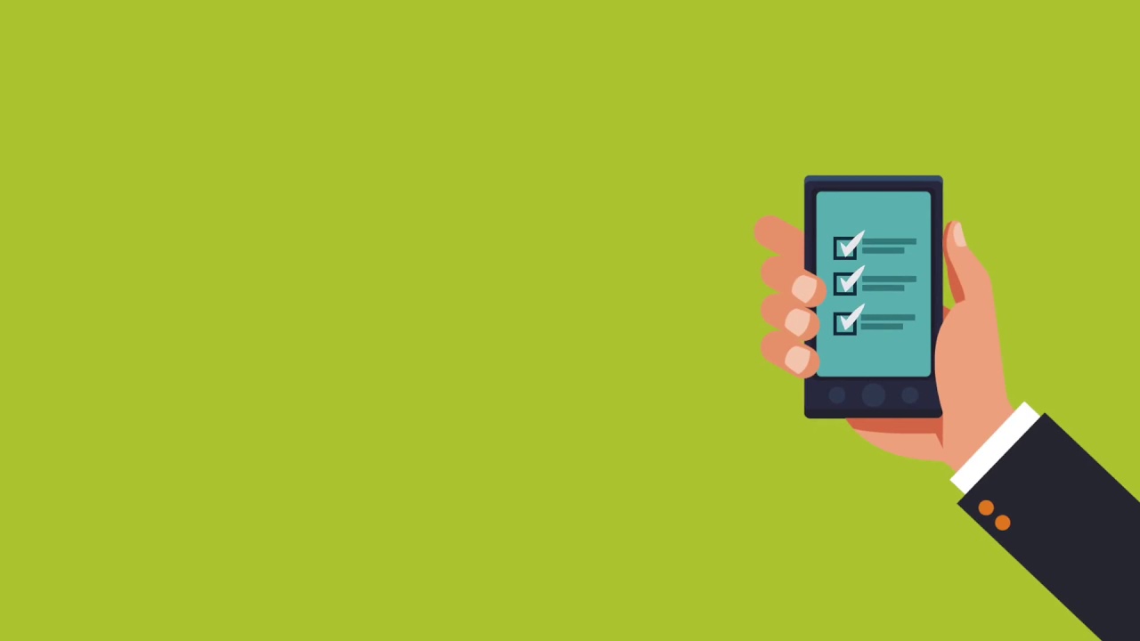 Online Survey From Smartphone Over Green Background High Definition ...