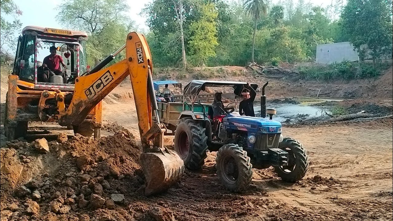 JCB work and tractor 🚜 JCB3dxplus and outdoor - YouTube