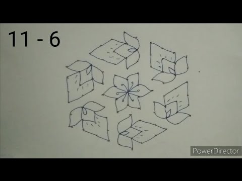 11- 6 dots rangoli, simple chukkirangoli, rangu rangoli desigens. - YouTube