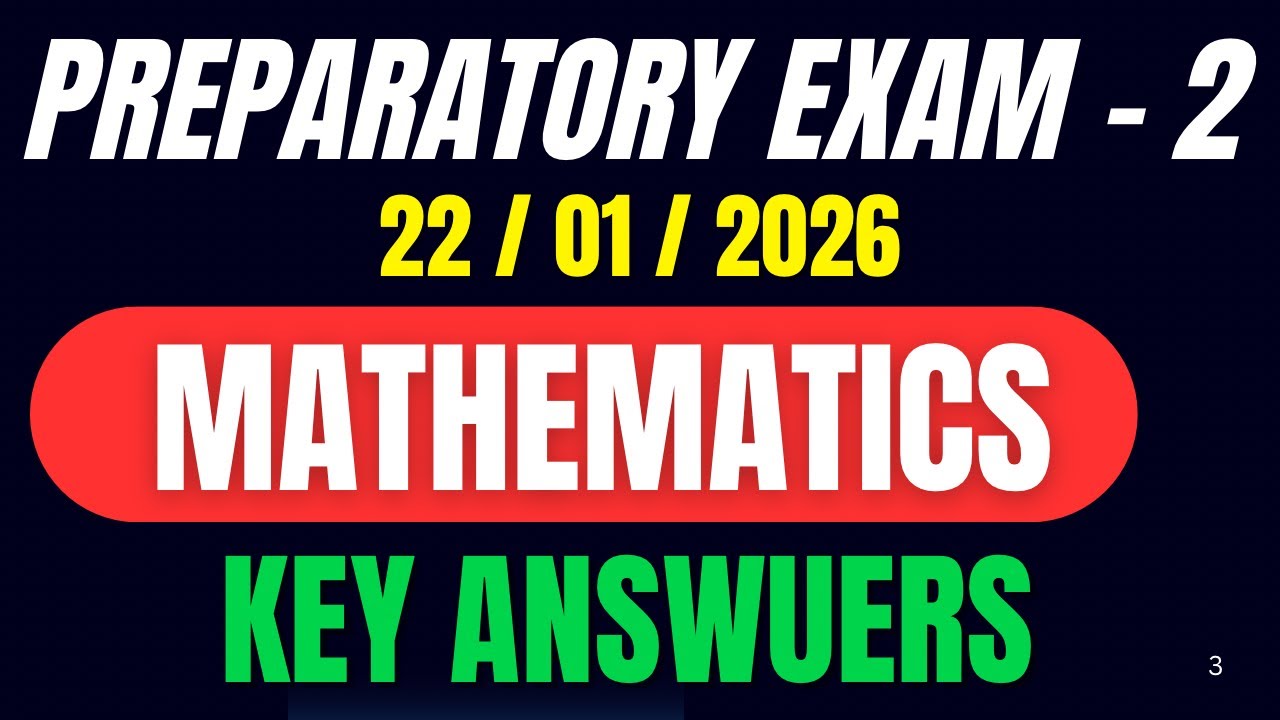 TODAY'S MATHEMATICS PREPARATORY -2 KEY ANSWERS 2026 || MCQ & FILL IN ...