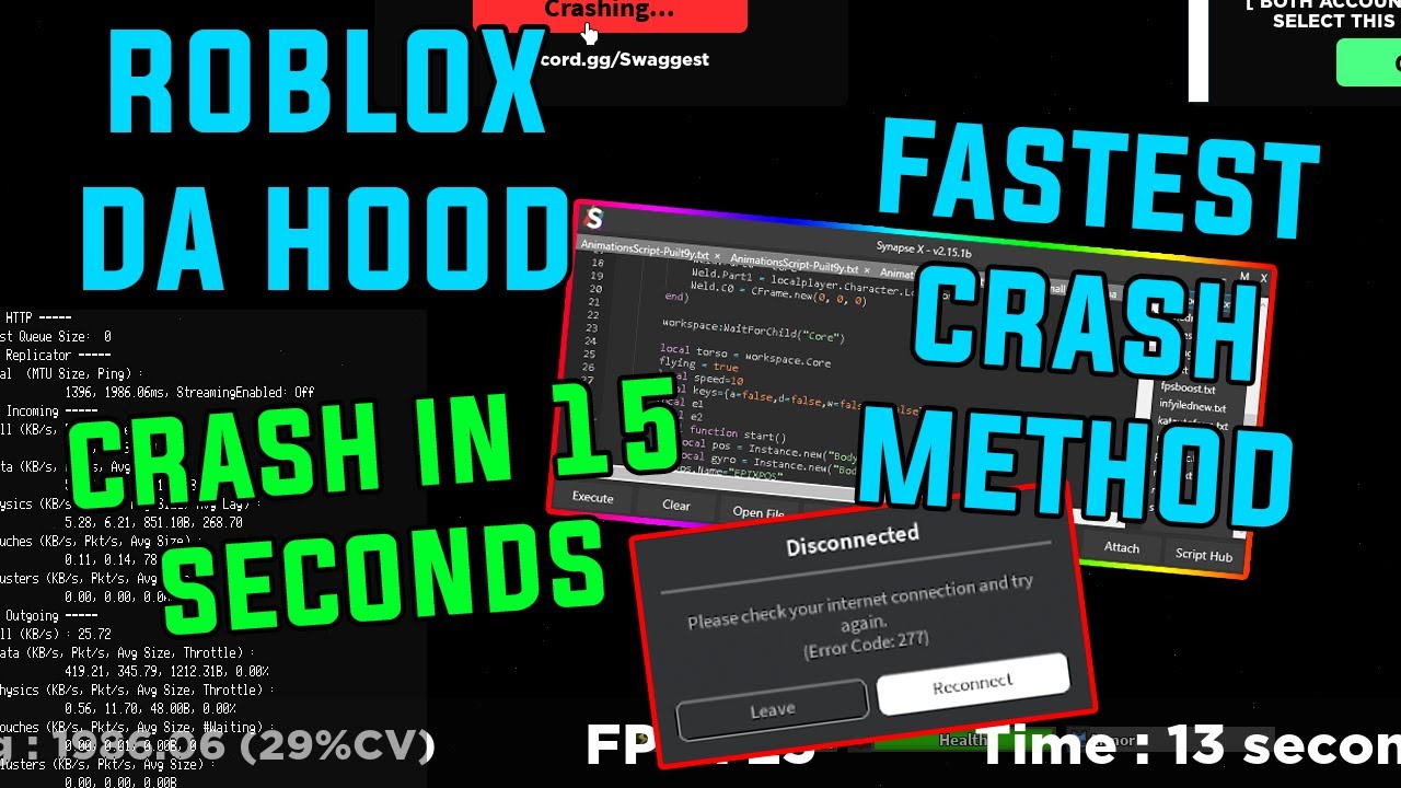 ROBLOX DA HOOD FASTEST CRASH METHOD [ DUPE INF MONEY , CRASH IN 15 ...