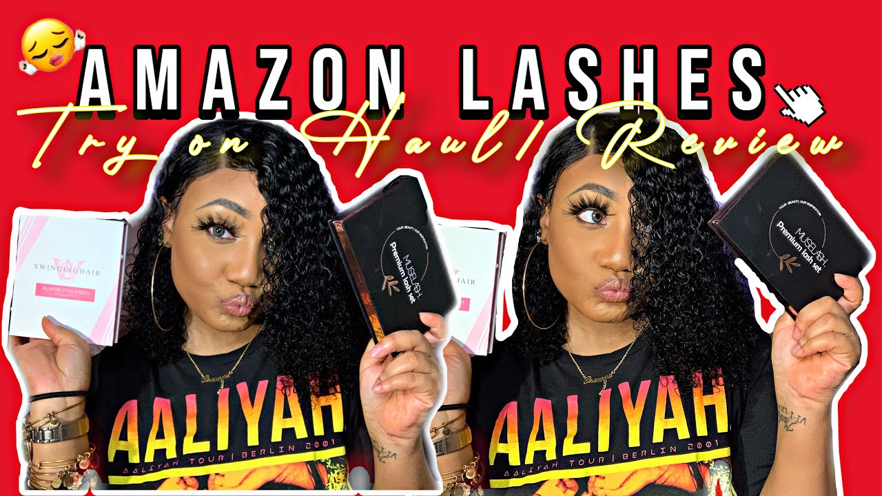 AMAZON LASHES | TRY-ON HAUL/ REVIEW - YouTube