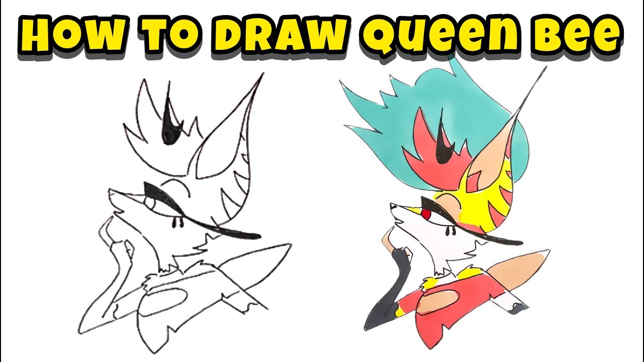 How to Draw Queen Bee-lzebub from Helluva Boss (Hazbin Hotel) Easily ...