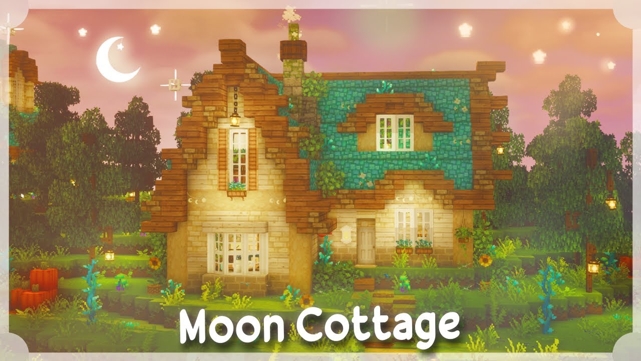 Minecraft Moon Crystal Cottage || Speed Build with CIT Resource Packs 🌙 ...