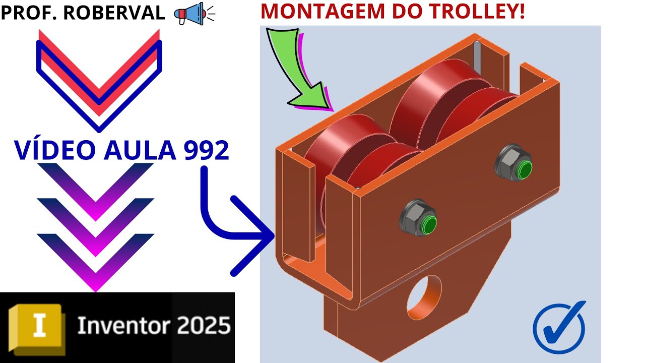 Aula 992 - Montagem do Trolley (Carrinho da Talha) no Autodesk Inventor ...