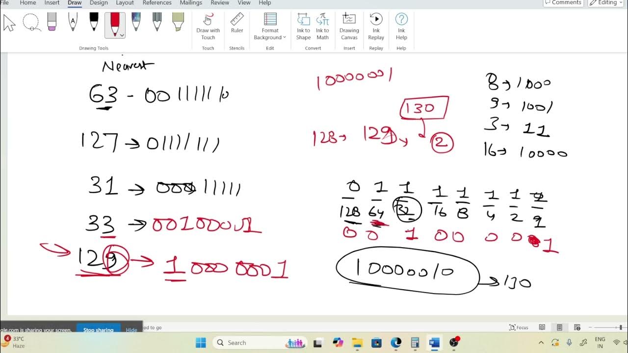 L17 Network layer class 5 | Ip address to binary conversion - YouTube