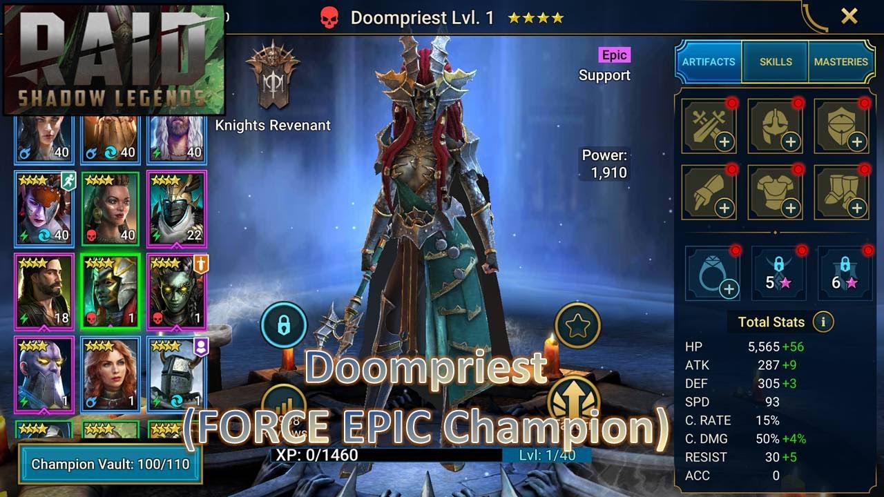 RAID: Shadow Legends - Unlocking Doompriest (FORCE EPIC Champion) - YouTube