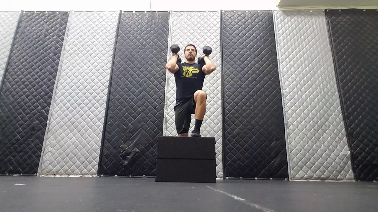 Front rack dumbbell step up - YouTube