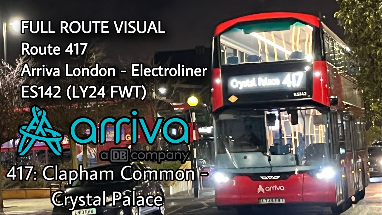 FULL ROUTE VISUAL | 417: Clapham Common - Crystal Palace | Arriva ...
