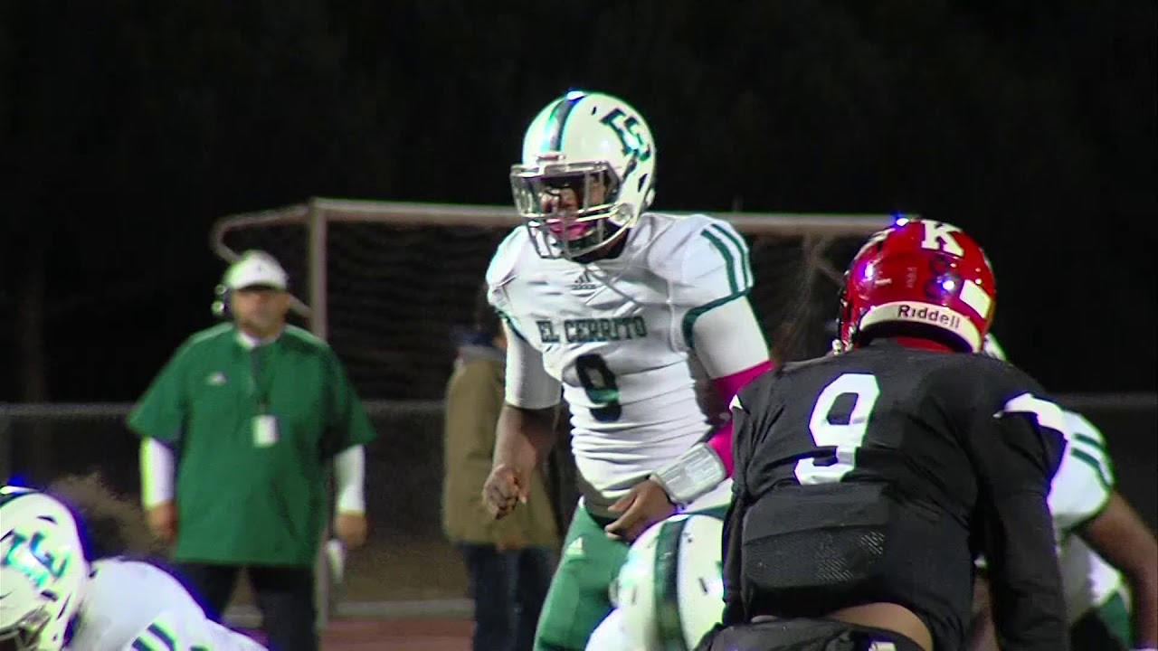 Tyler Dickson vs Cameron Young | El Cerrito at Kennedy FB 100718 - YouTube