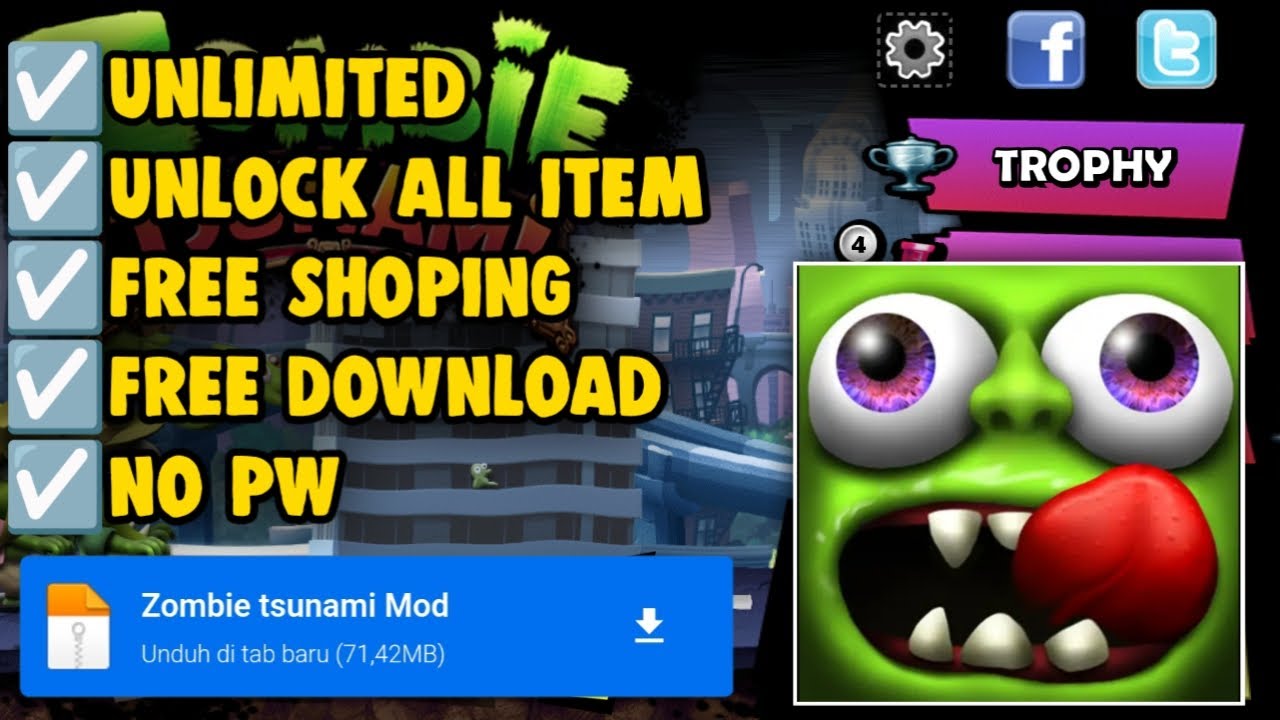 Download Zombie Tsunami Mod NEW 2022 Unlimited gold and diamond | Free ...